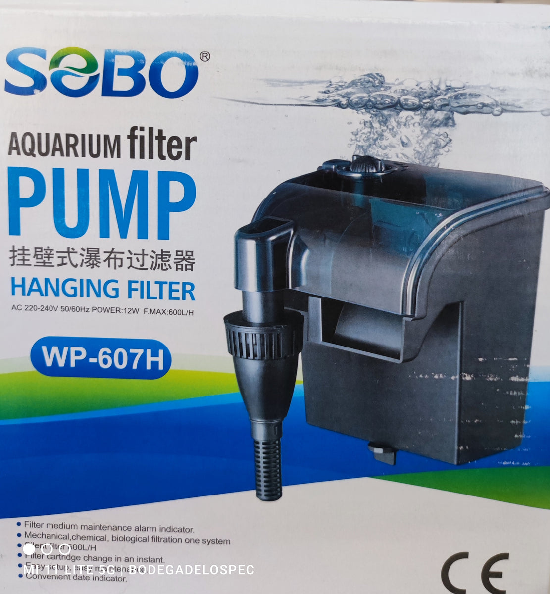 Filtro cascada SOBO WP-607H – La Bodega de los Peces